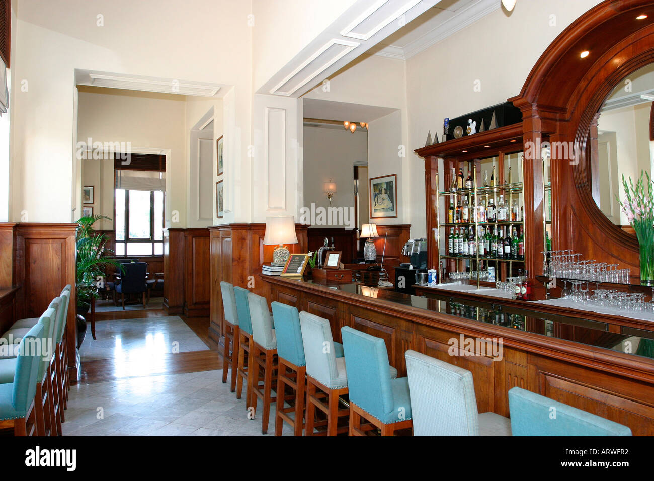 Interior of the Strand Hotel, Rangoon, (Yangon), Burma, (Myanmar Stock ...