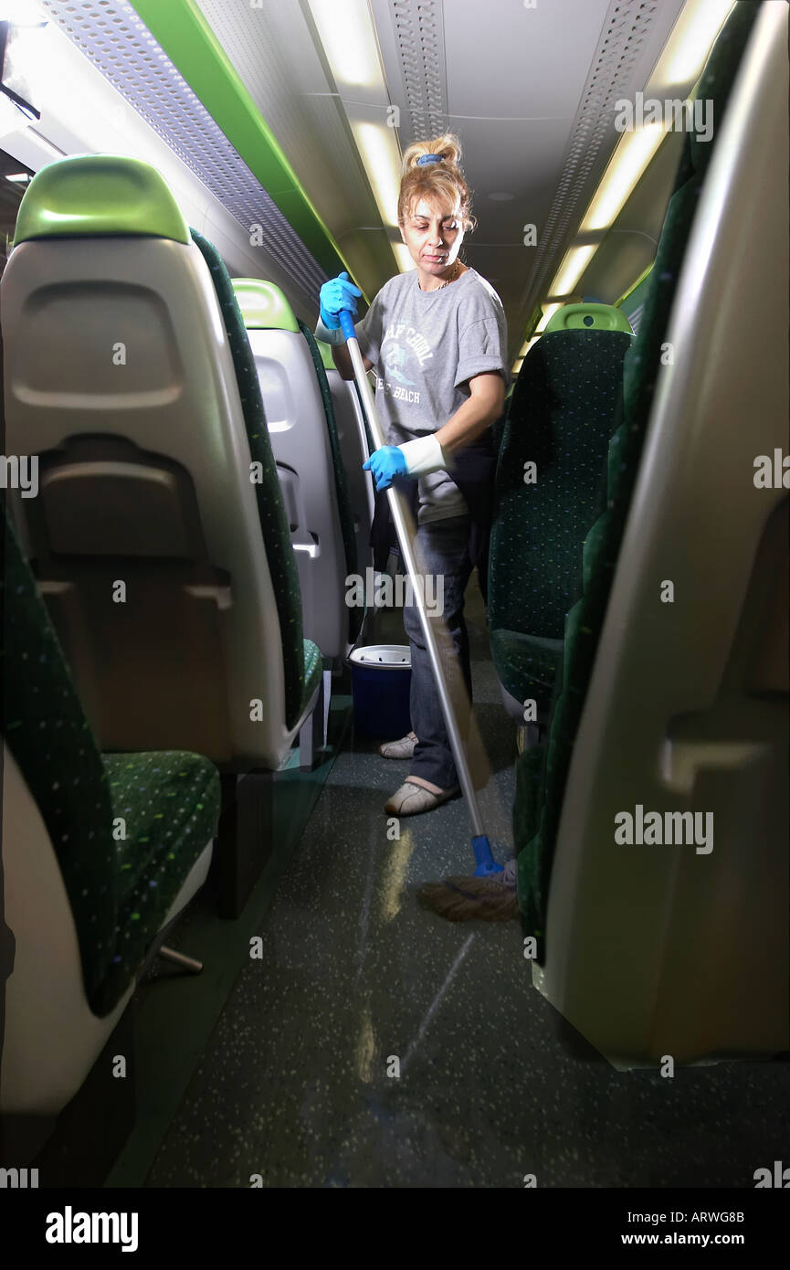 Train Cleaning at East Ham Depot Stock Photo - Alamy