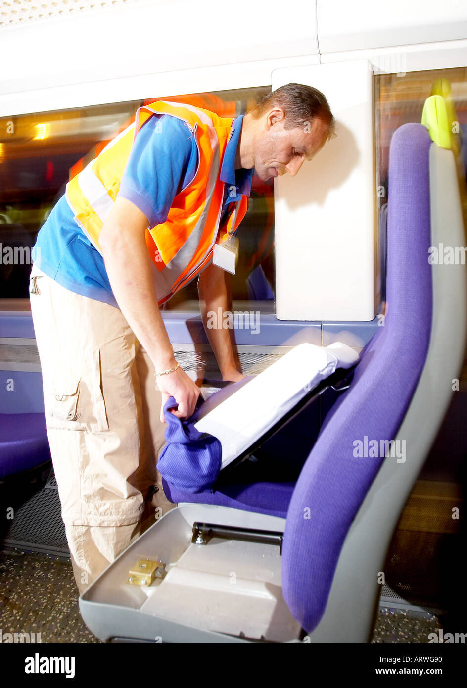 Train Cleaning at East Ham Depot Stock Photo - Alamy