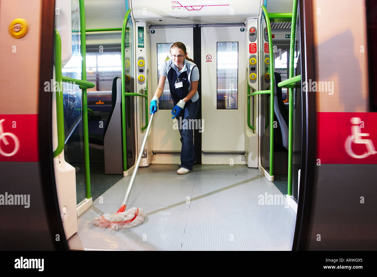 Train Cleaning at East Ham Depot Stock Photo - Alamy