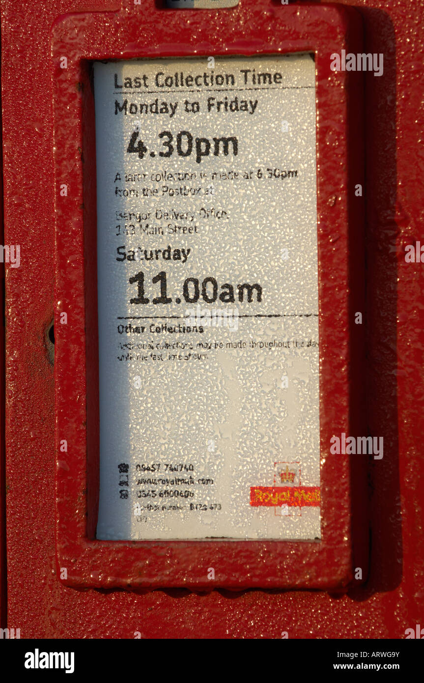 Royal Mail Small Red Letter Box covered in dew Stock Photo - Alamy