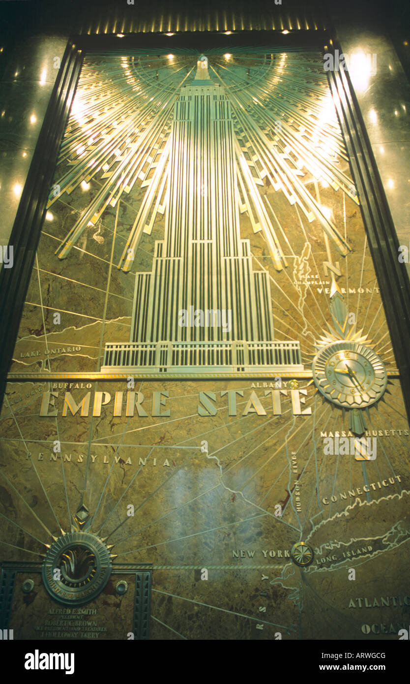 Marble entrance to the Empire State Building Stock Photo - Alamy