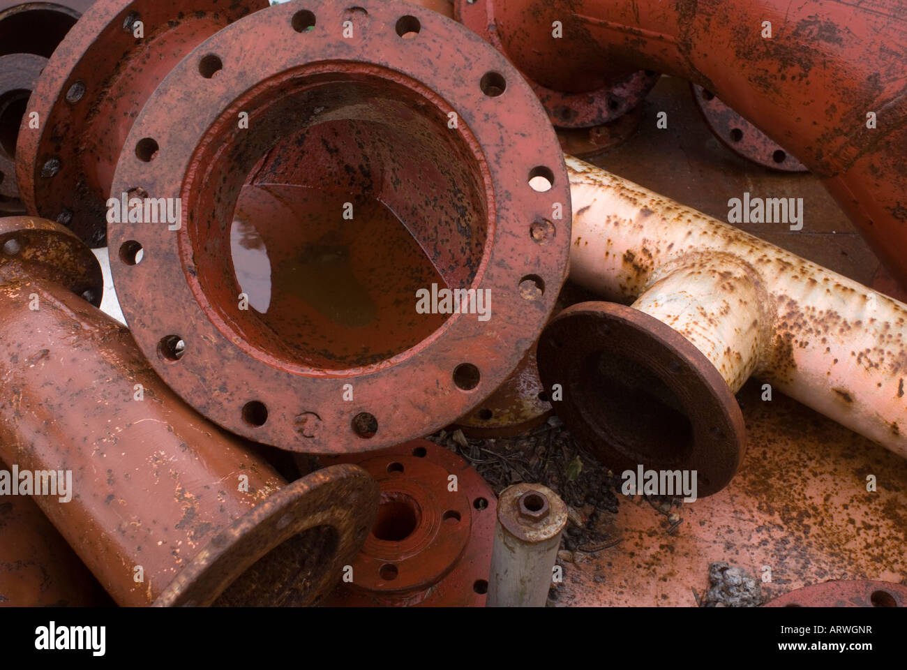 Pile of rusted water pipeline Stock Photo - Alamy