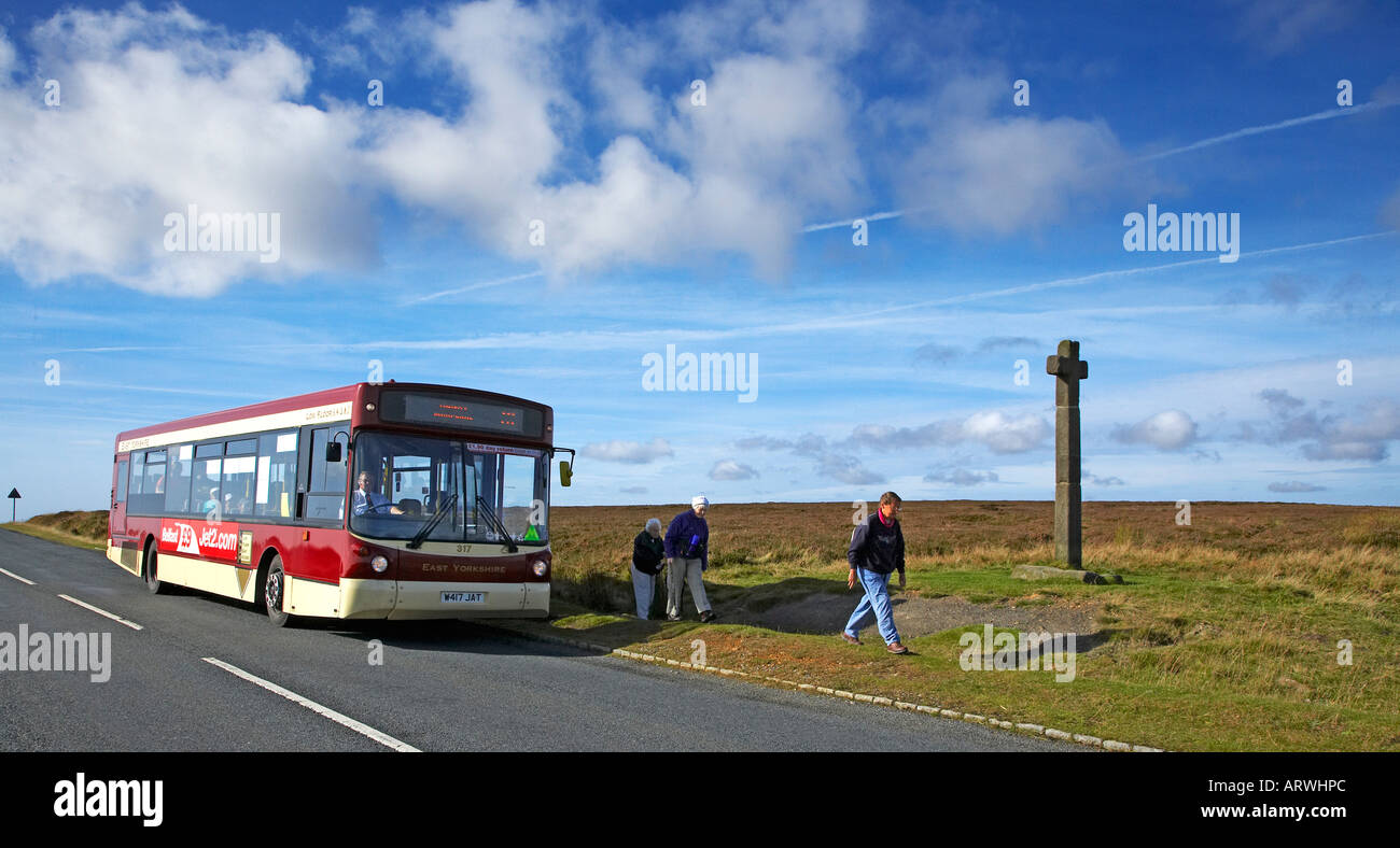 Moors Bus at Ralphs Cross North Yorks Moors England Stock Photo - Alamy