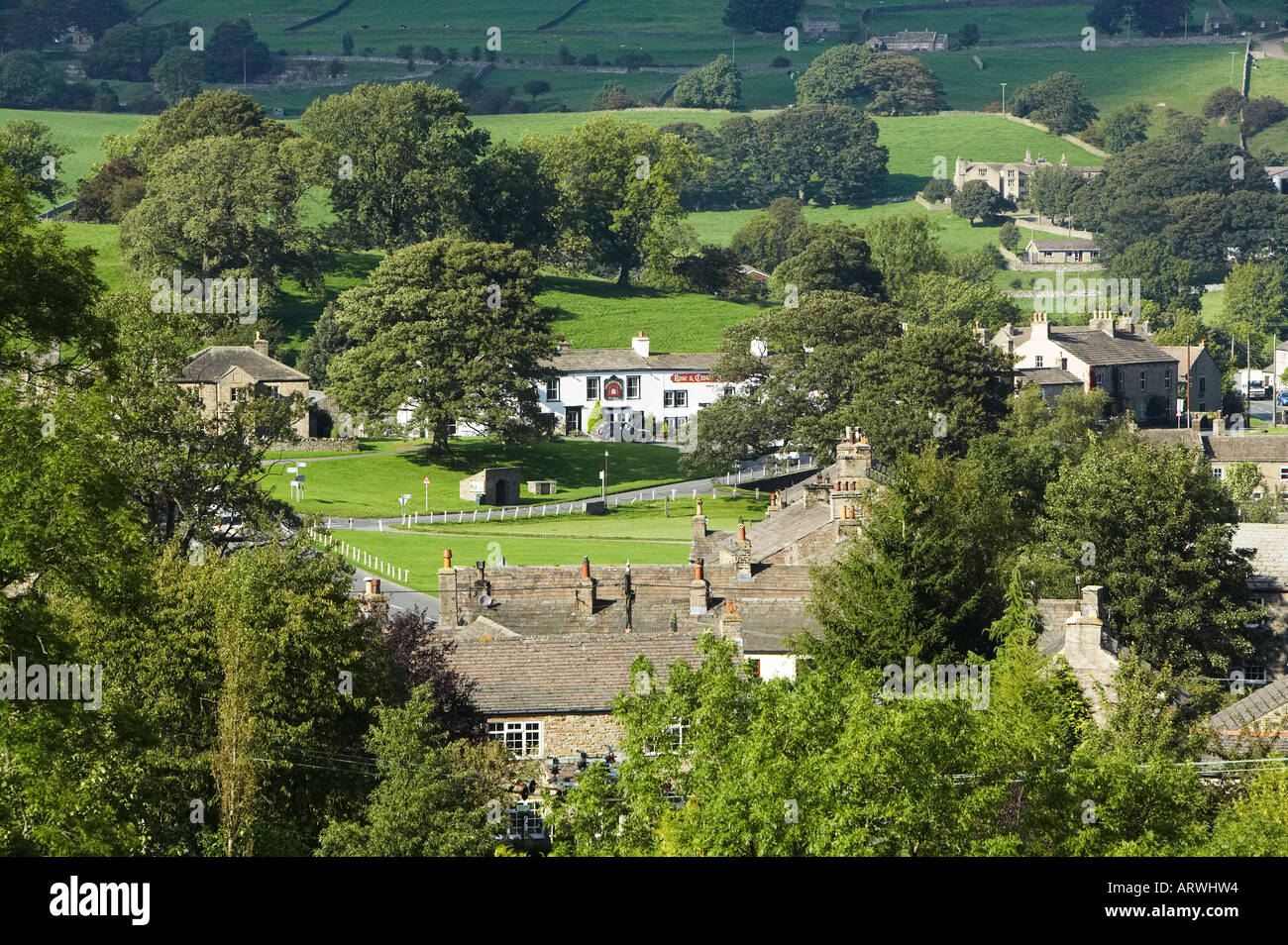 Bainbridge Village near Hawes in upper Wensleydale Yorkshire Dales ...