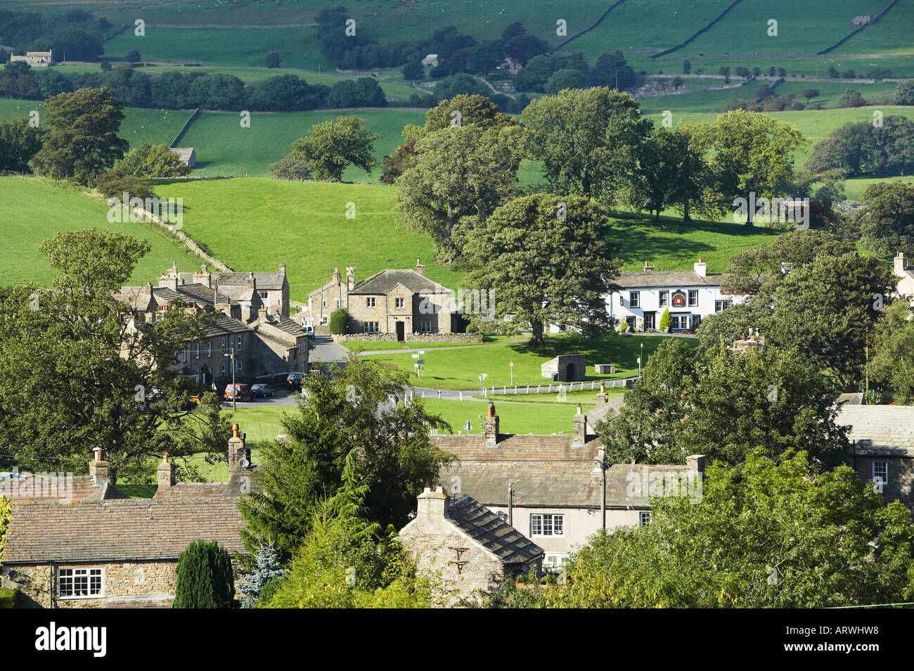 Bainbridge Village near Hawes in upper Wensleydale Yorkshire Dales ...