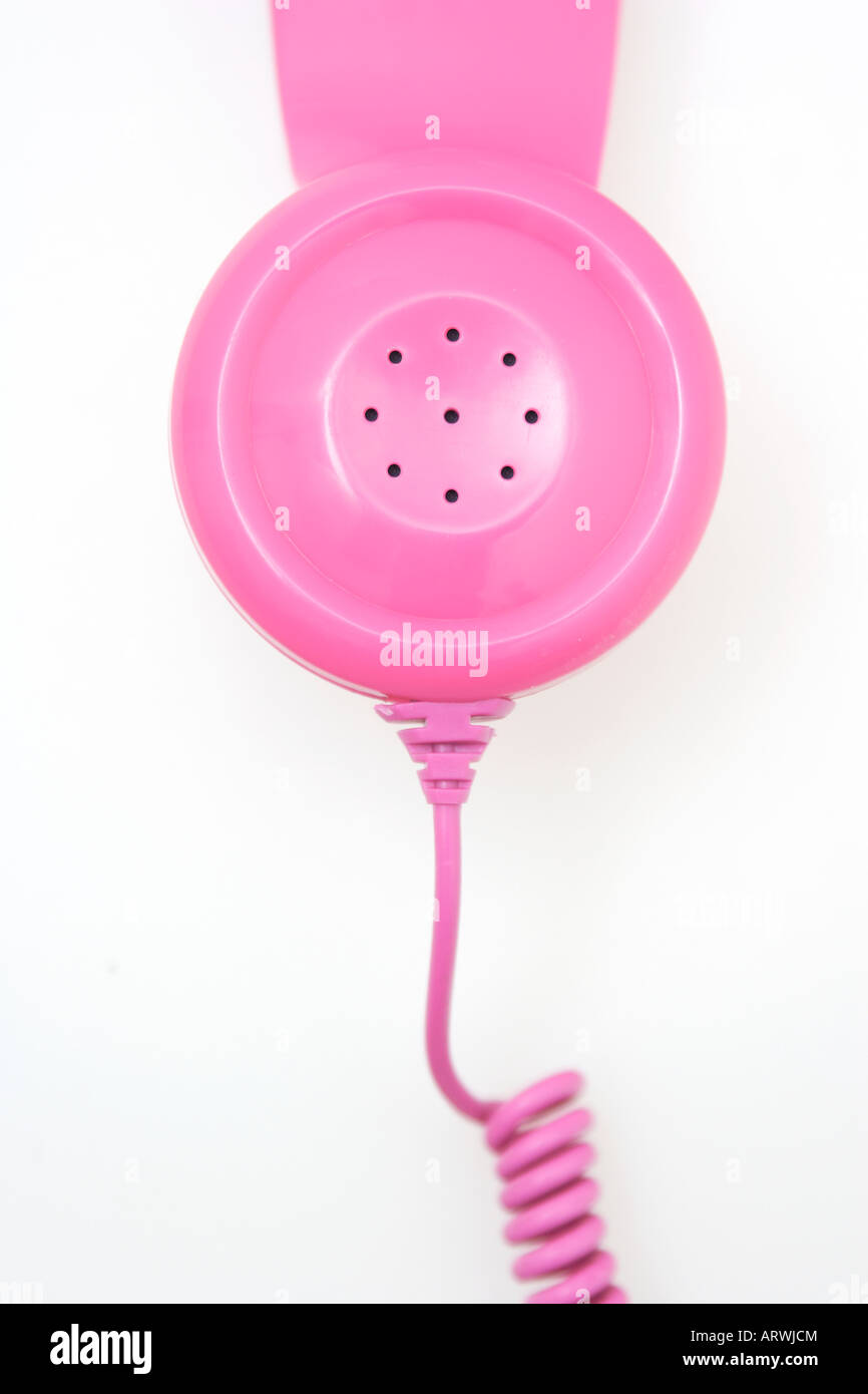 pink telephone receiver Stock Photo - Alamy