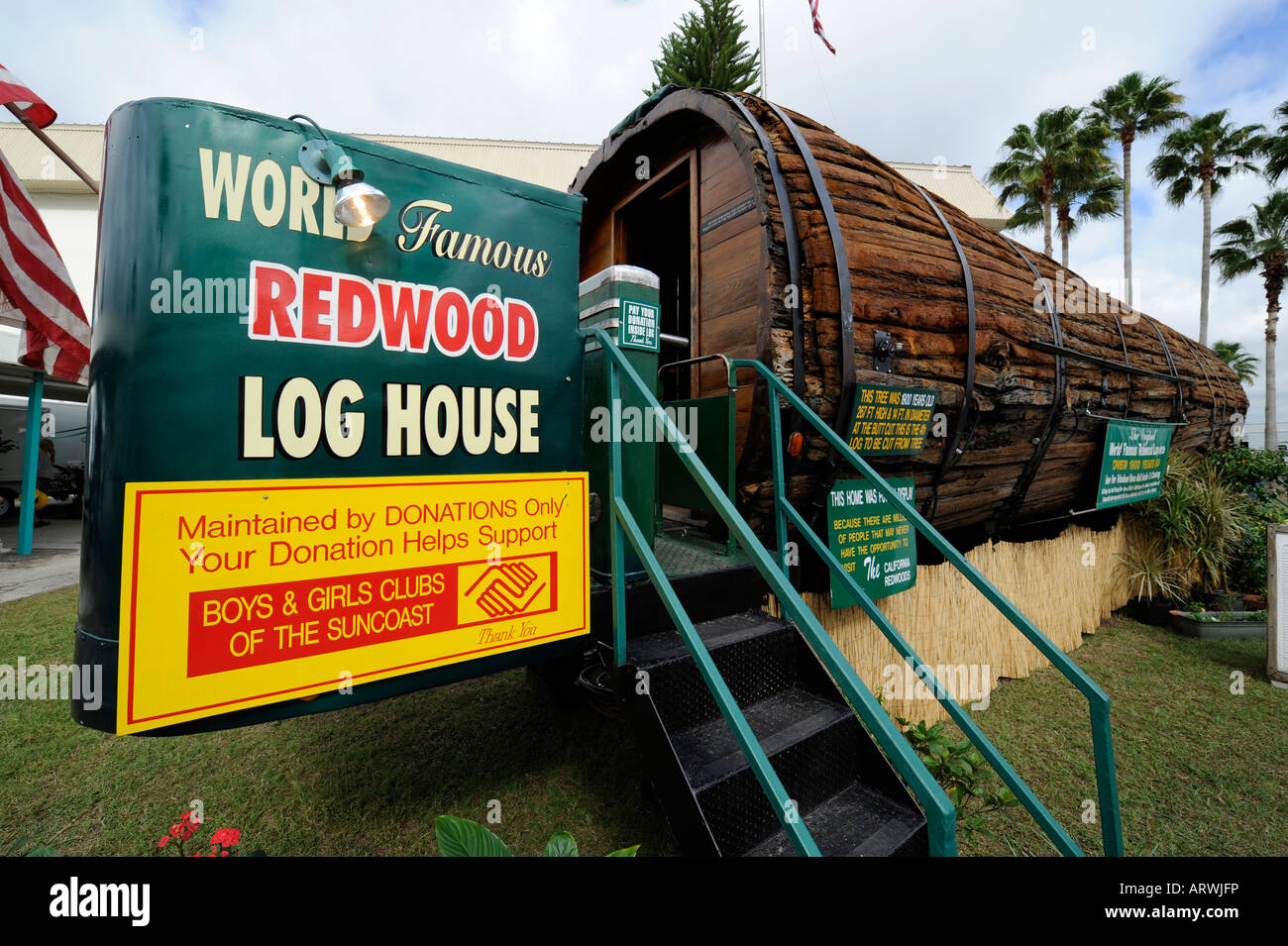 World famous Redwood Log House at Fort Myers Florida Stock Photo - Alamy