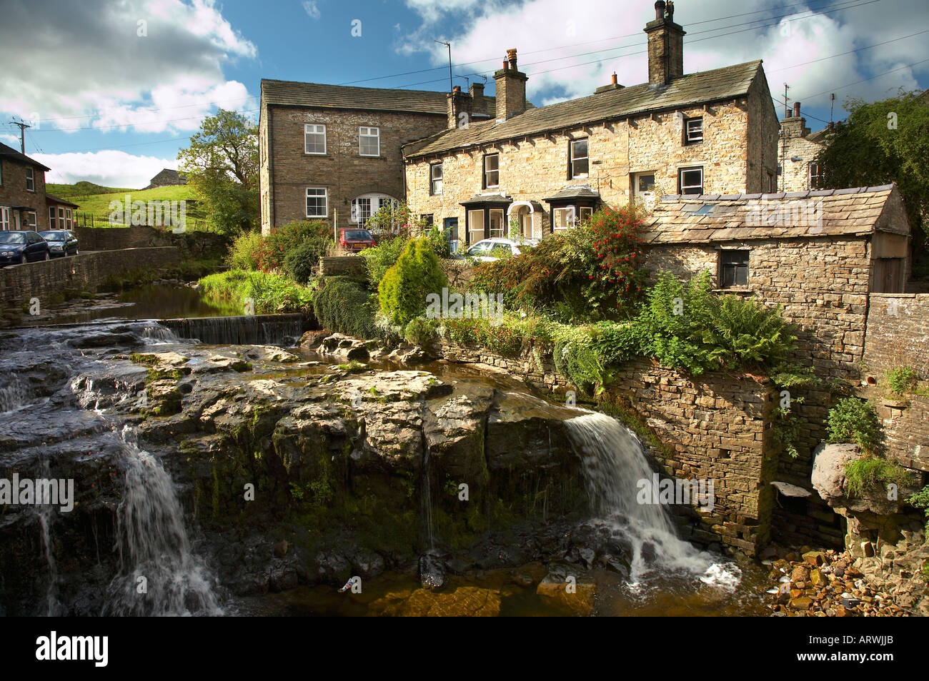 Gayle Beck Hawes Market Town Wensleydale Yorkshire England Stock Photo ...