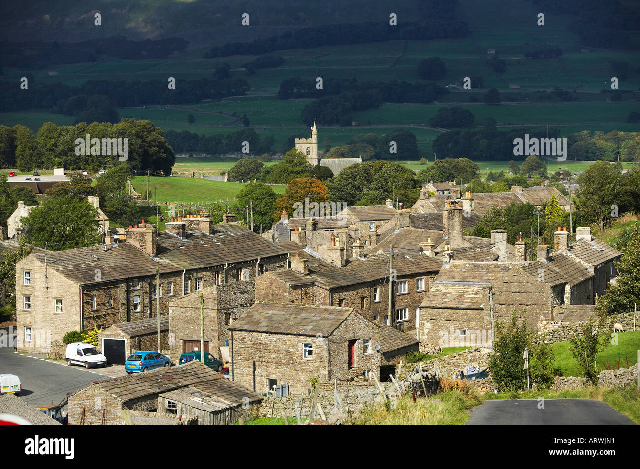 Hawes from Gayle Village Wensleydale Yorkshire England Stock Photo - Alamy