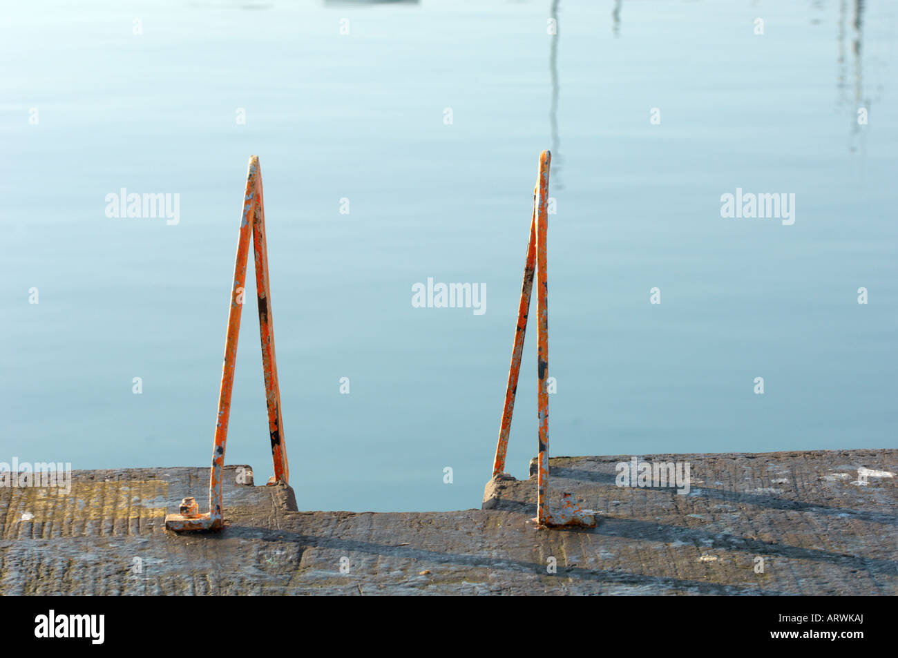 Quayside steps at Portavogie harbour Stock Photo - Alamy