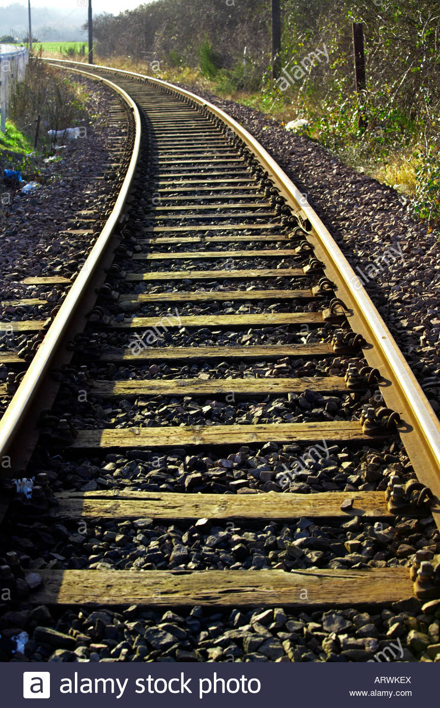 Empty railway track Stock Photo - Alamy