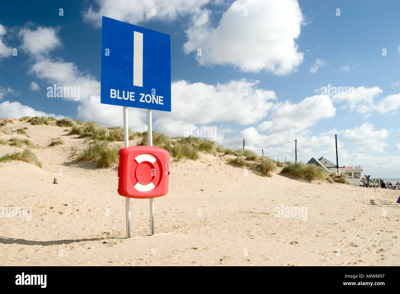 buoyancy aid sea side sign life ring belt Stock Photo - Alamy