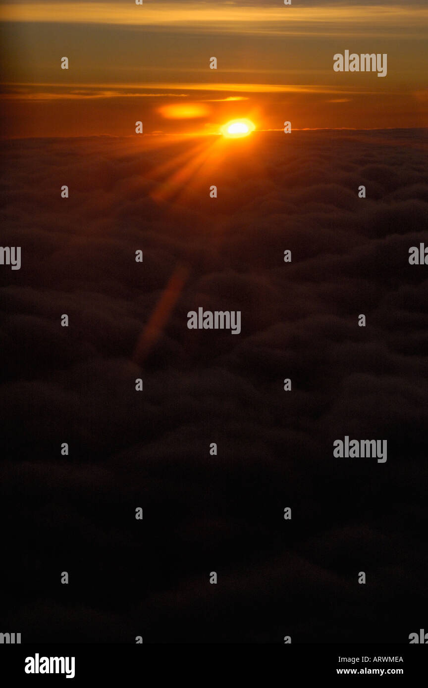 Sunrise over northern Manitoba, Canada enroute to Knee Lake Resort ...