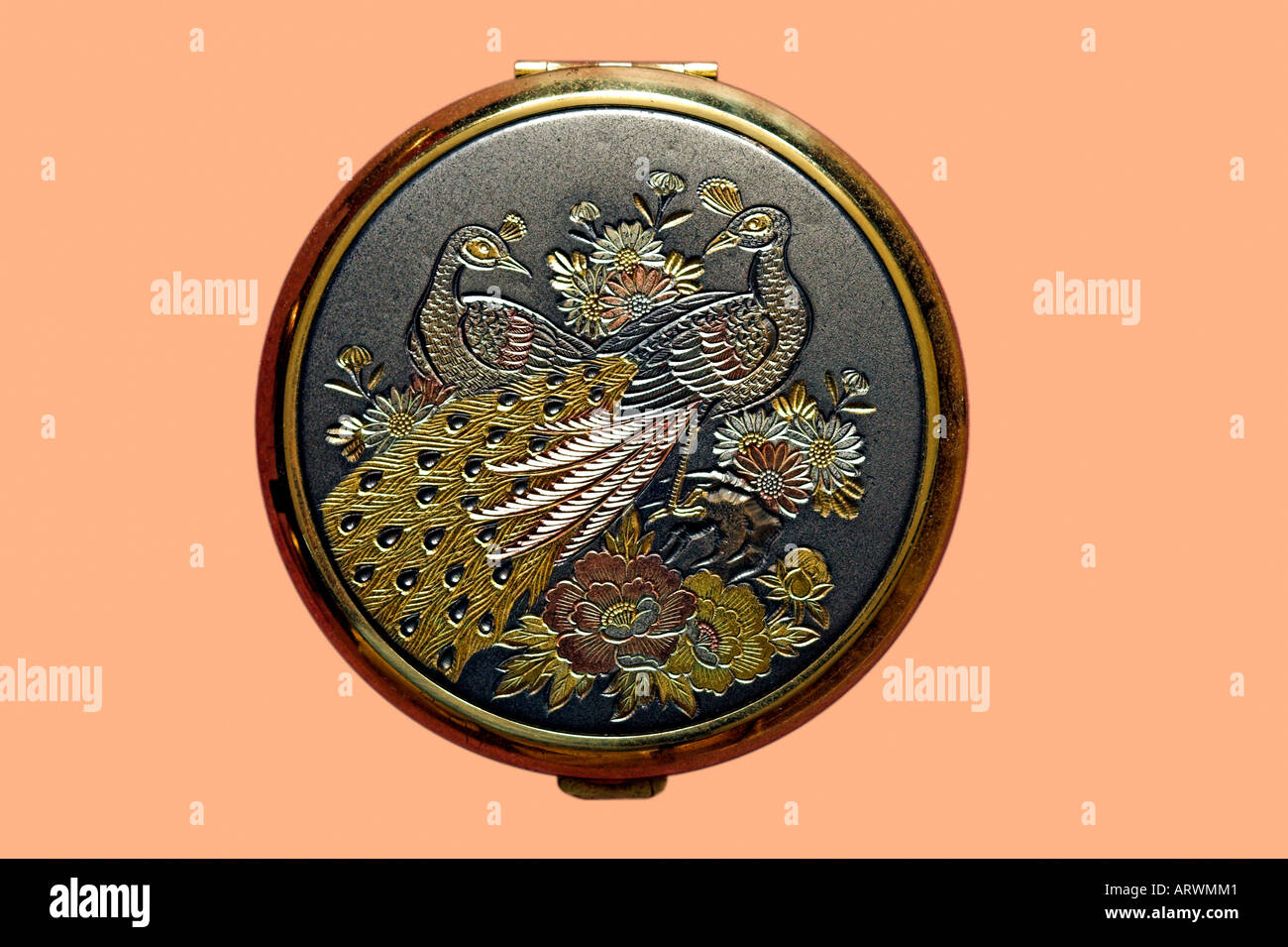 Vintage Gold Bird Compact By Stratton Stock Photo - Alamy
