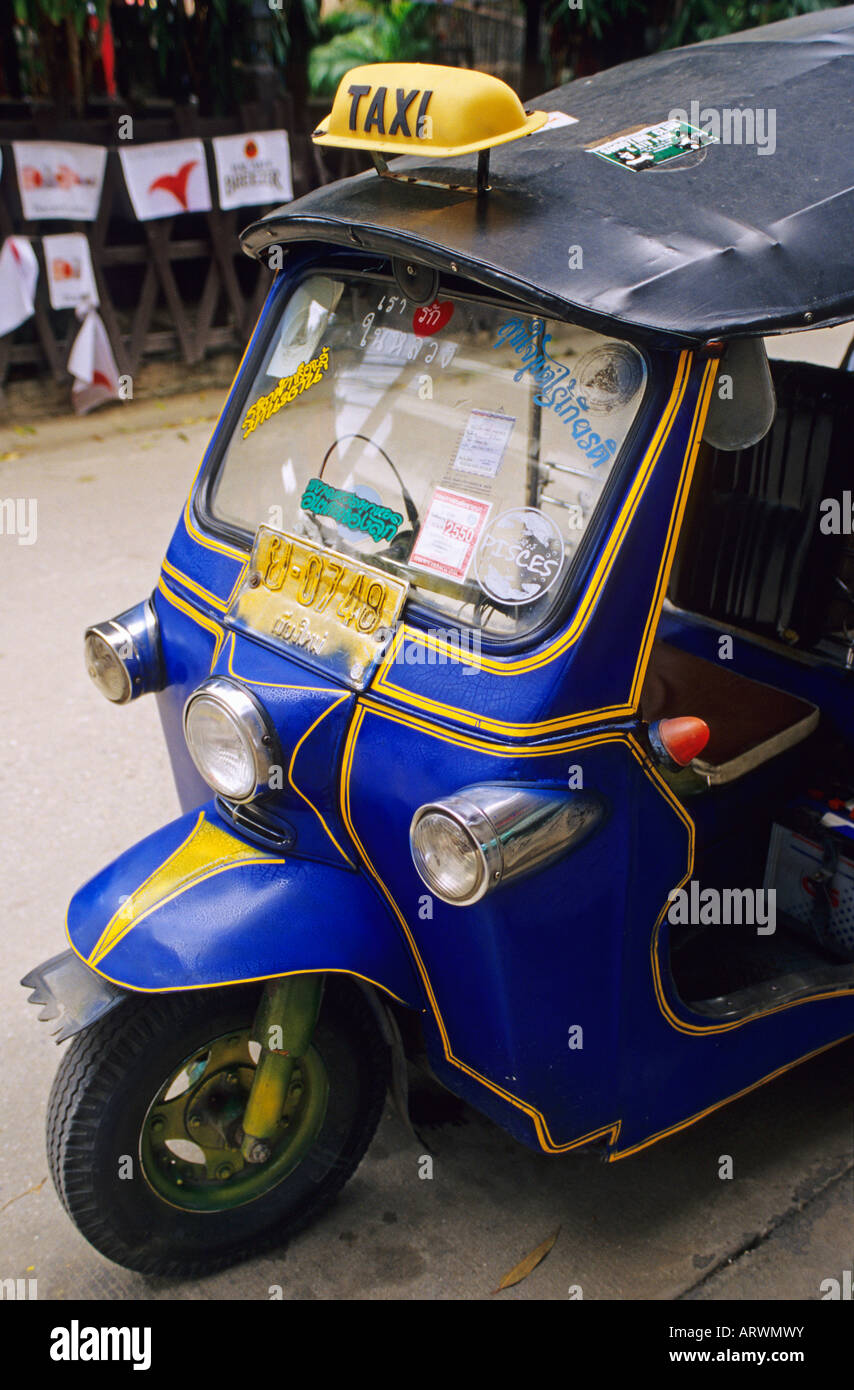 Blue taxi Tuk tuk, Chiang Mai Stock Photo - Alamy