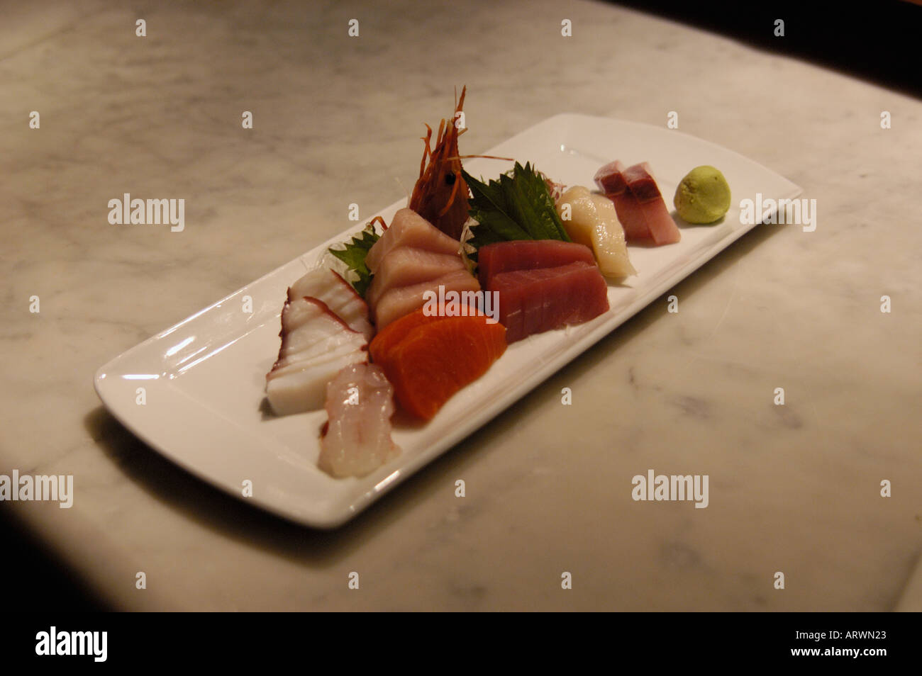 Sashimi plate, Blue Water Cafe, Vancouver, B.C Stock Photo - Alamy