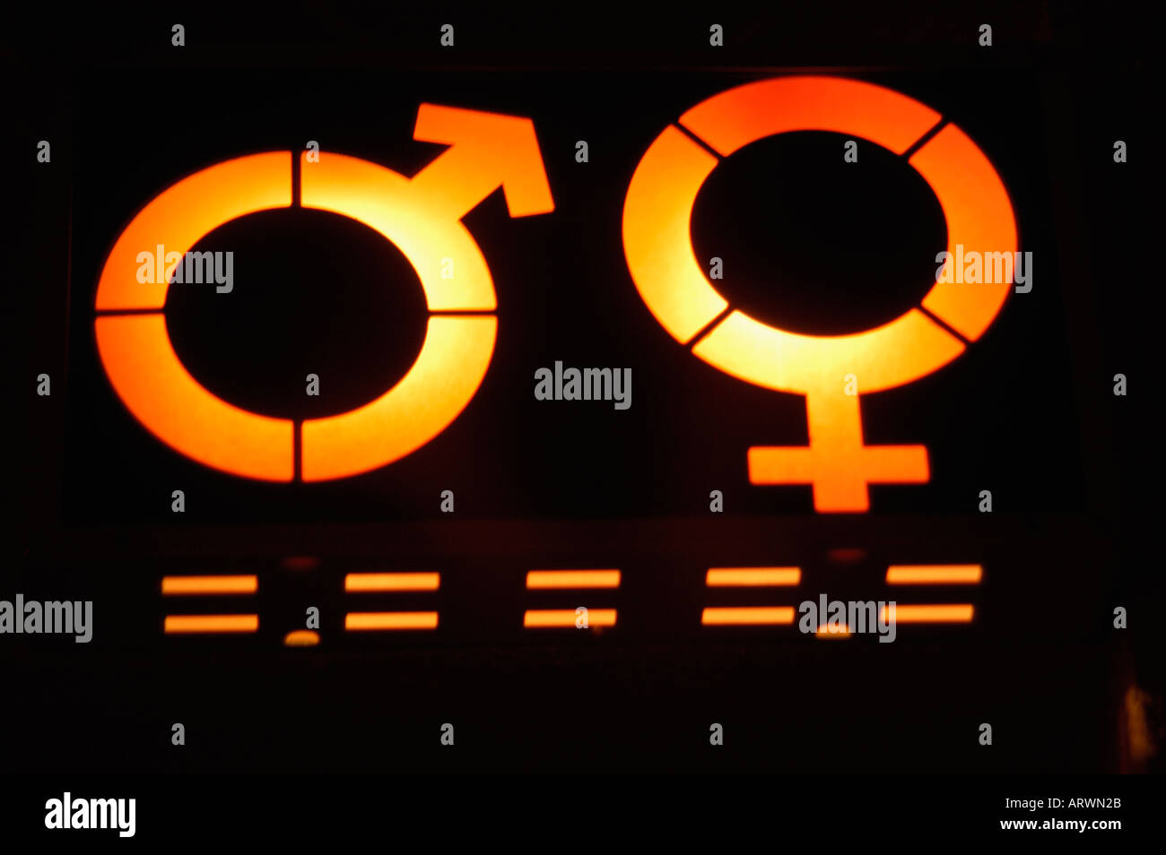 Male and Female rest room signage at an upscale restaurant in Vancouver ...