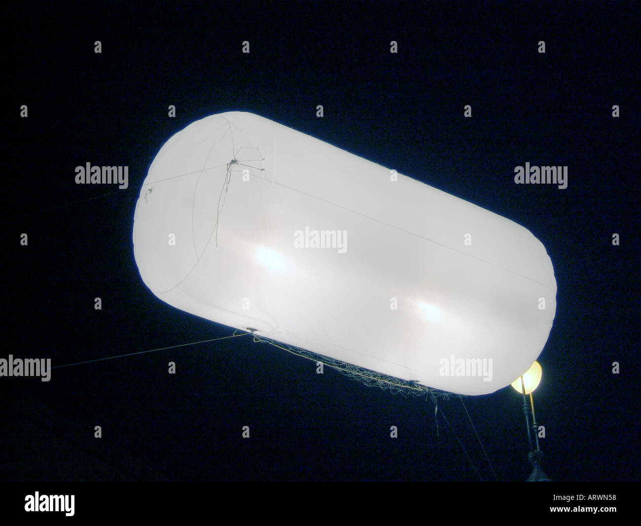 film crew inflatable light balloon in dark sky Stock Photo - Alamy