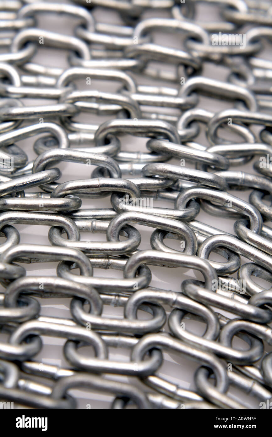 Steel chain links Stock Photo - Alamy