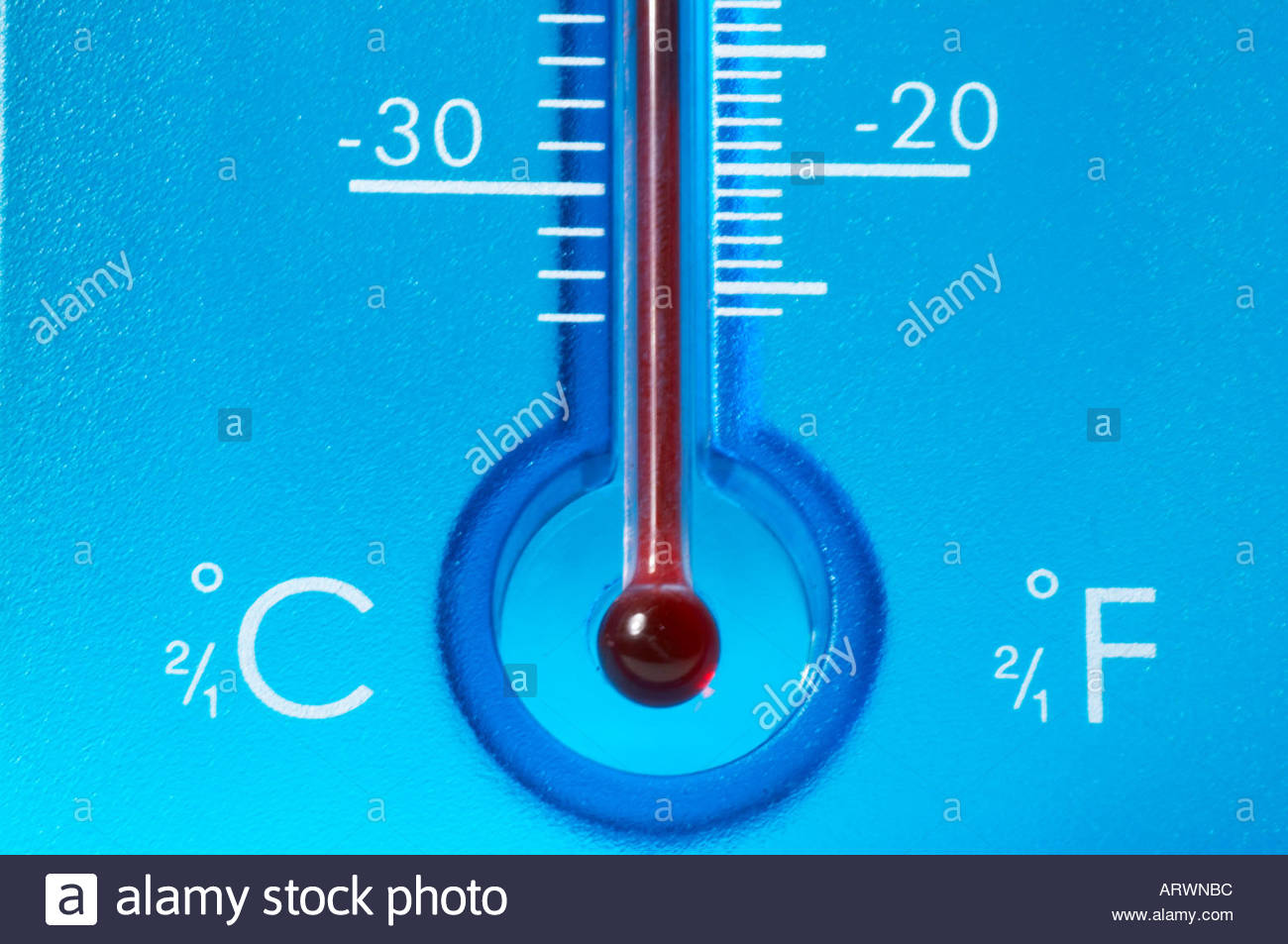 A clear blue thermometer Stock Photo - Alamy