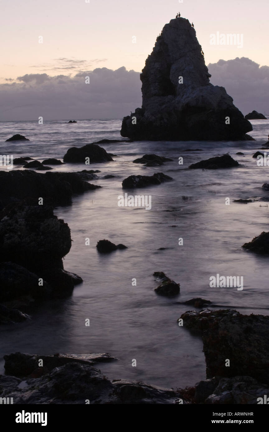Shell Beach Sunset Ocean Cloudy Night Stock Photo - Alamy