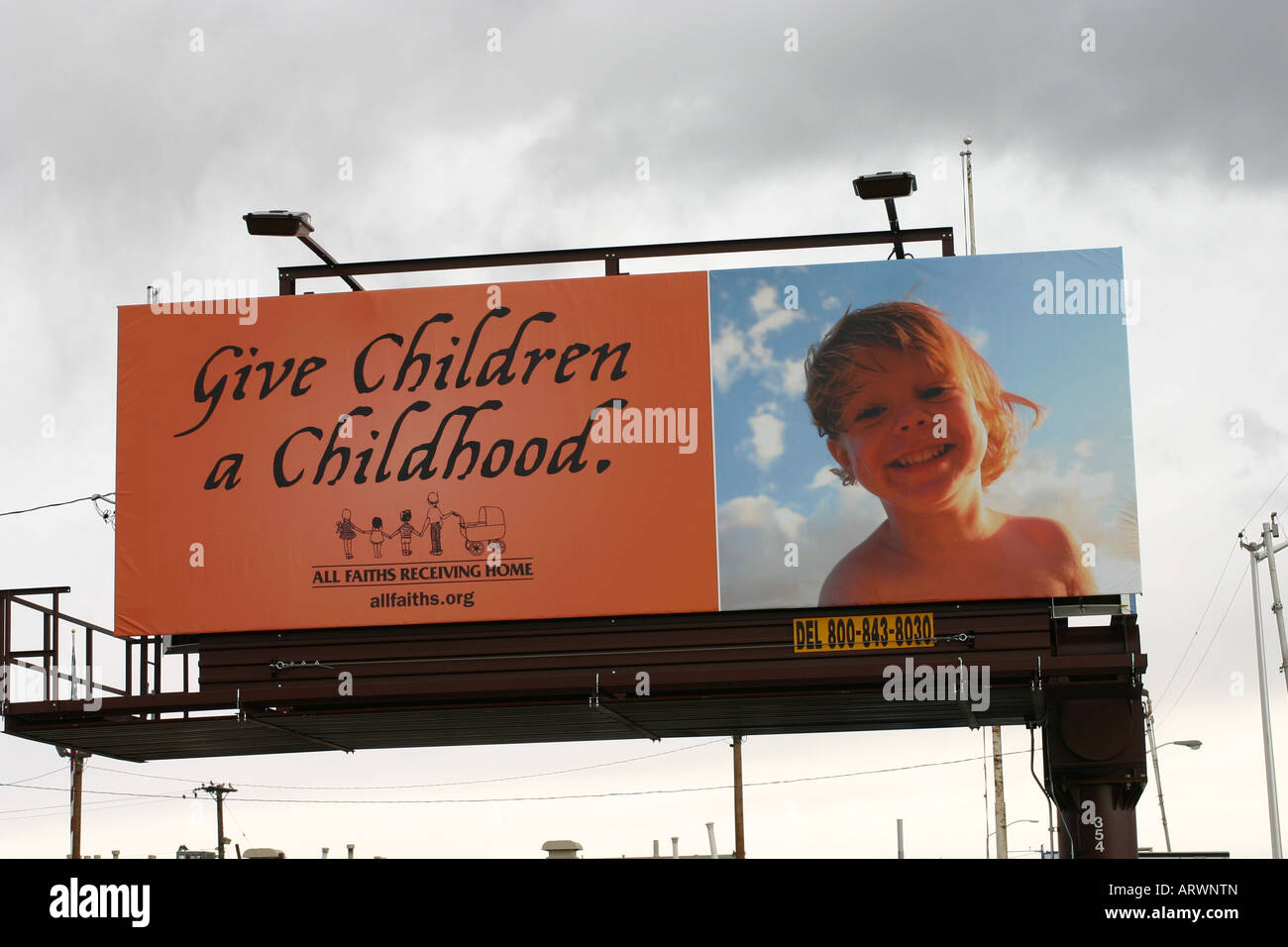 billboard promoting a nonprofit organization for children Stock Photo ...