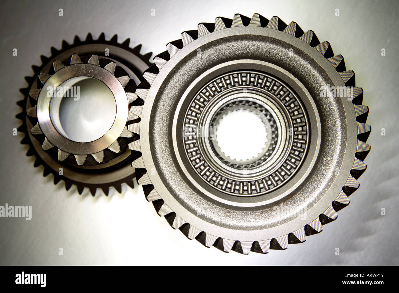 Two cogwheels together Stock Photo - Alamy