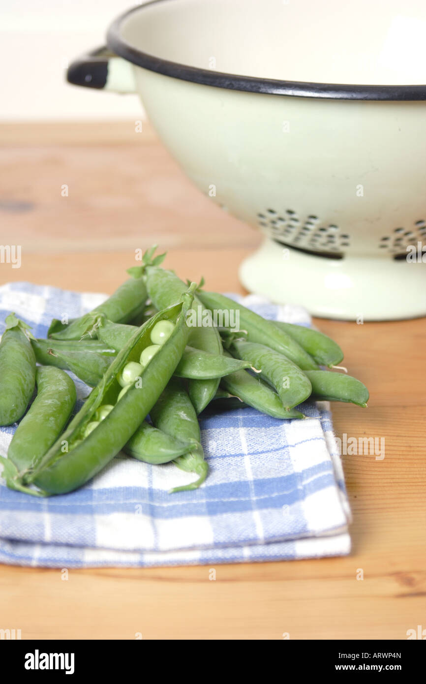 pea pods and colander Stock Photo - Alamy