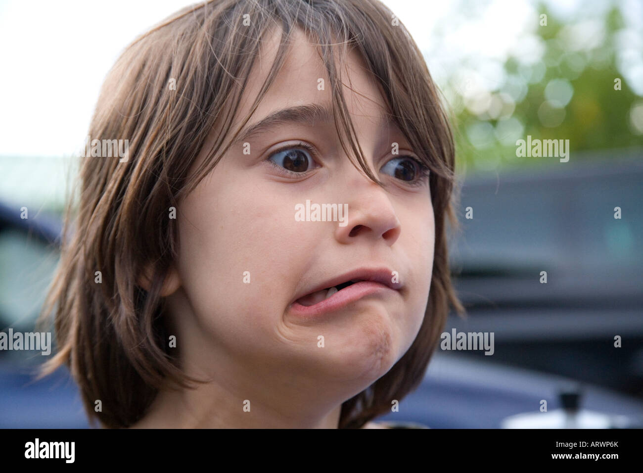 Girl making funny face Stock Photo - Alamy