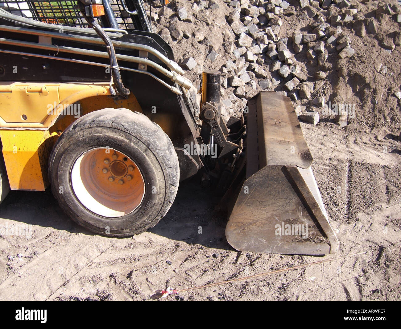 mechanical digger bulldozer excavator on building site Stock Photo - Alamy