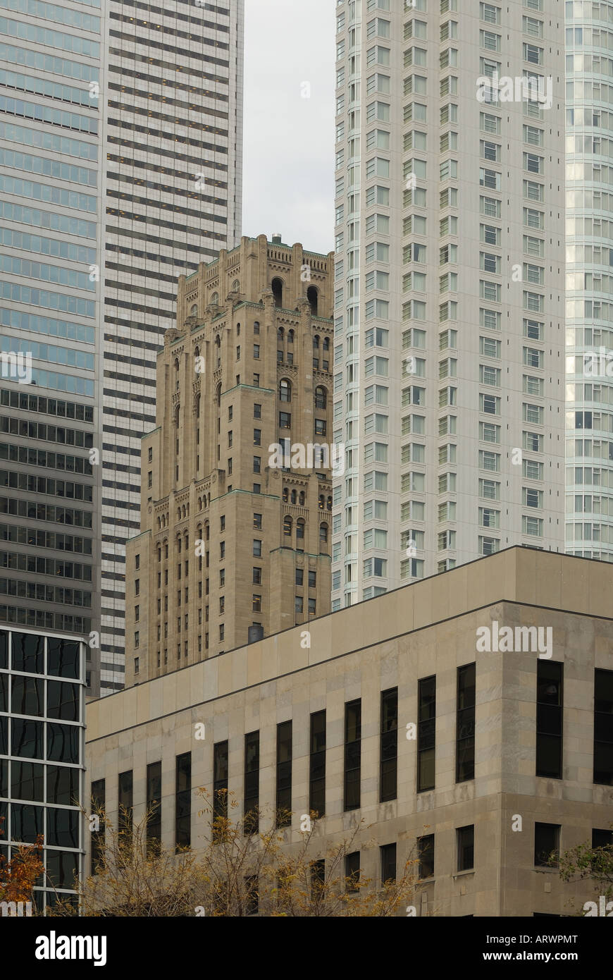 New buildings Toronto towering over old Stock Photo - Alamy