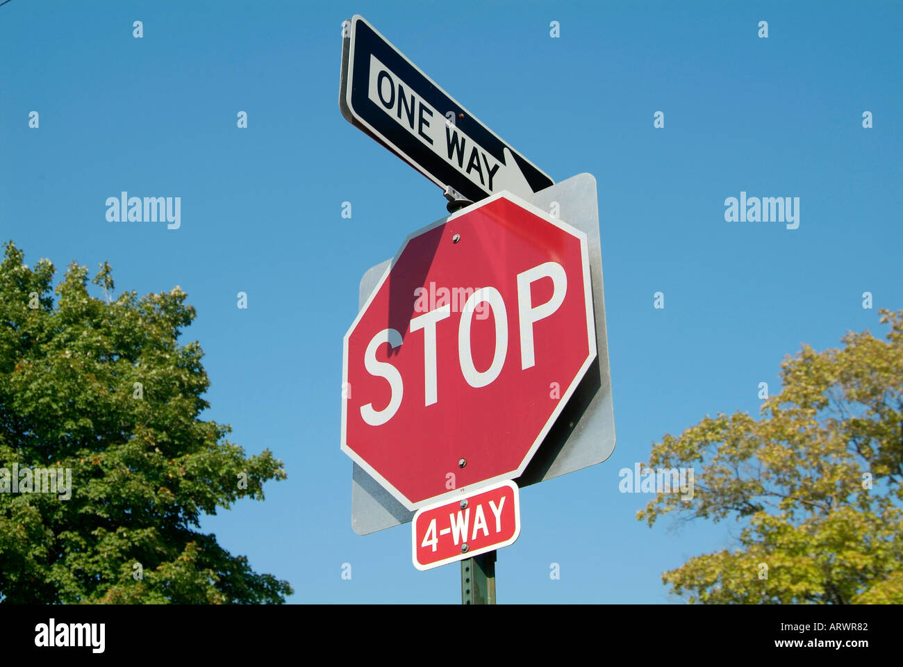 4 Way Stop Sign High Resolution Stock Photography and Images - Alamy