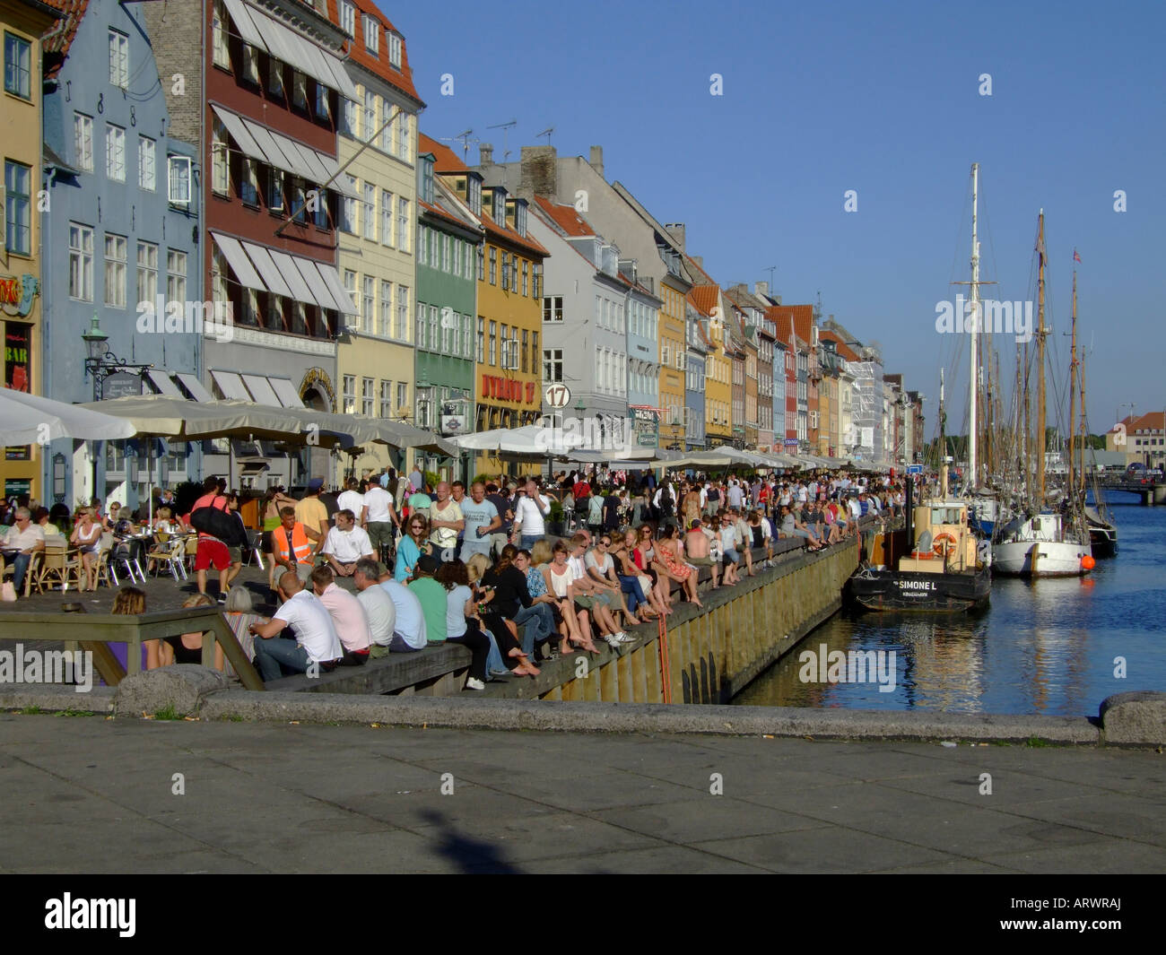 Nyhavn Copenhagen Denmark typical touristic street Stock Photo - Alamy