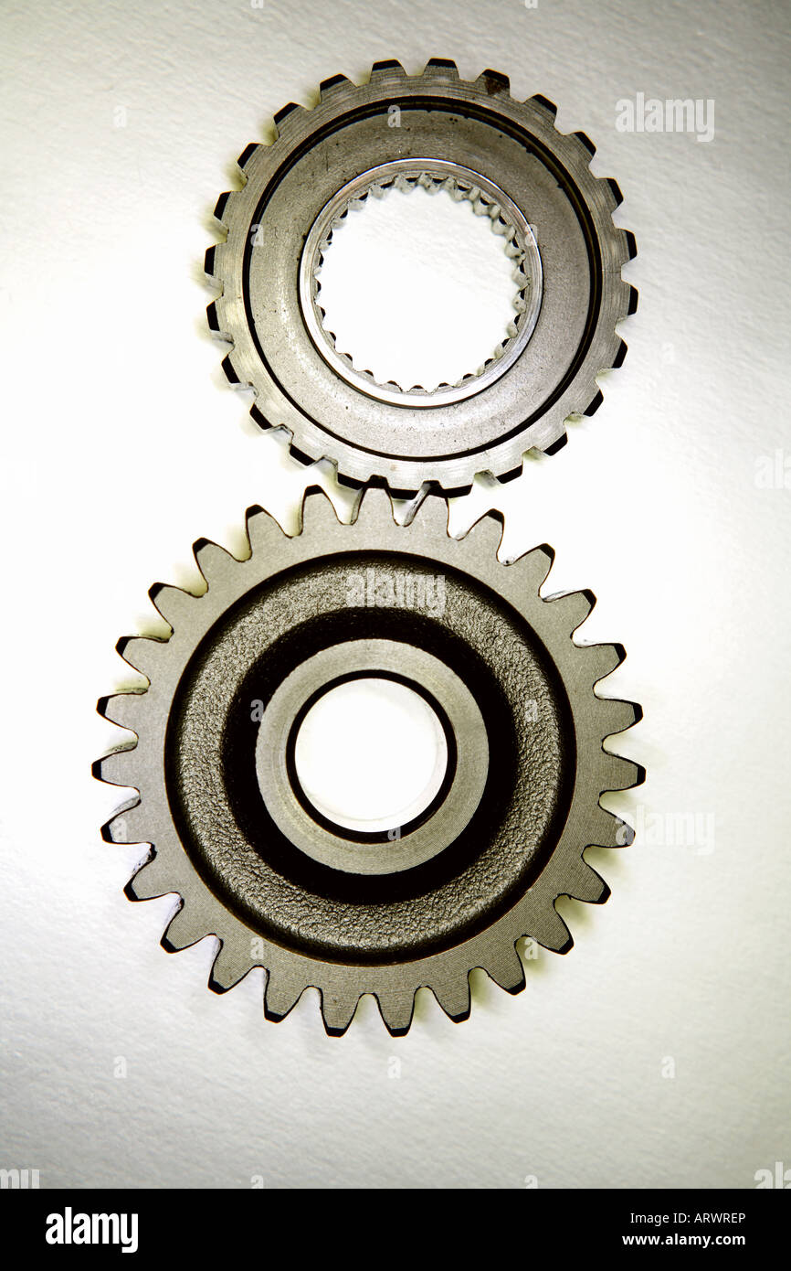 Two cogwheels together Stock Photo - Alamy