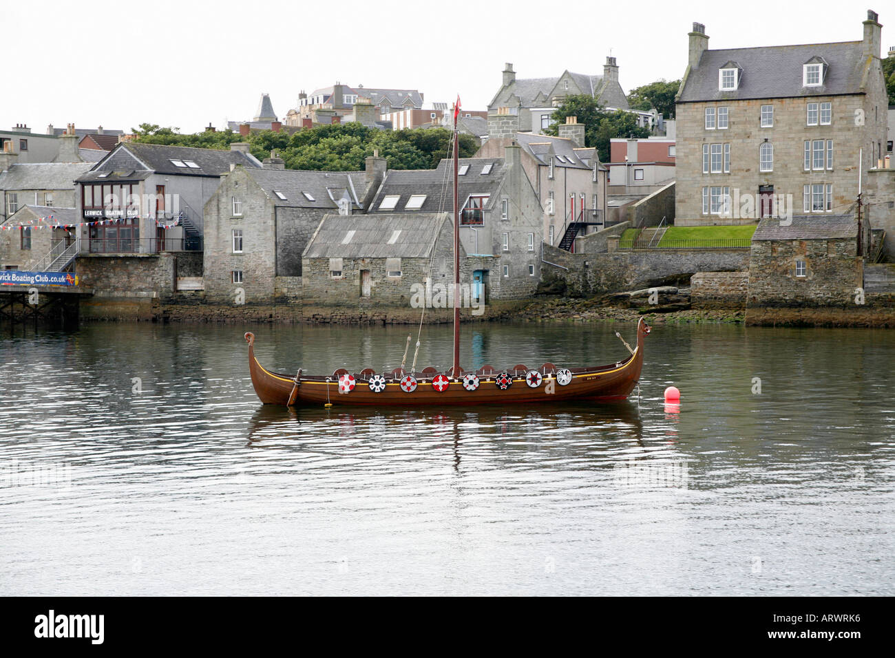 Viking boat moored in Lerwick Harbour, Shetland Islands, Scotland Stock ...