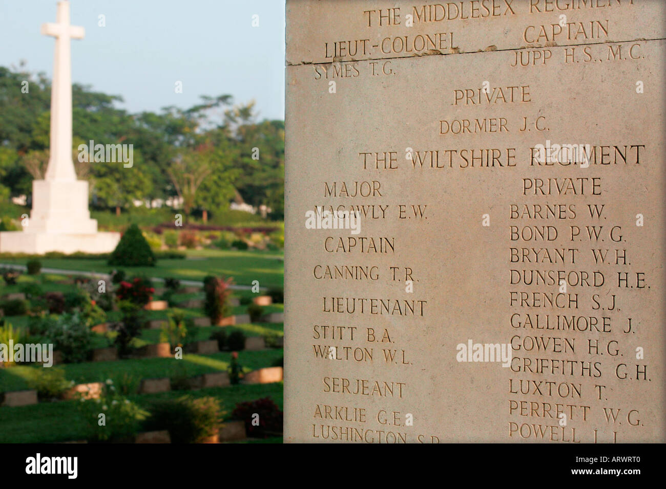 Htaukkyant War Cemetery between Rangoon and Bago, Burma, (Myanmar Stock ...