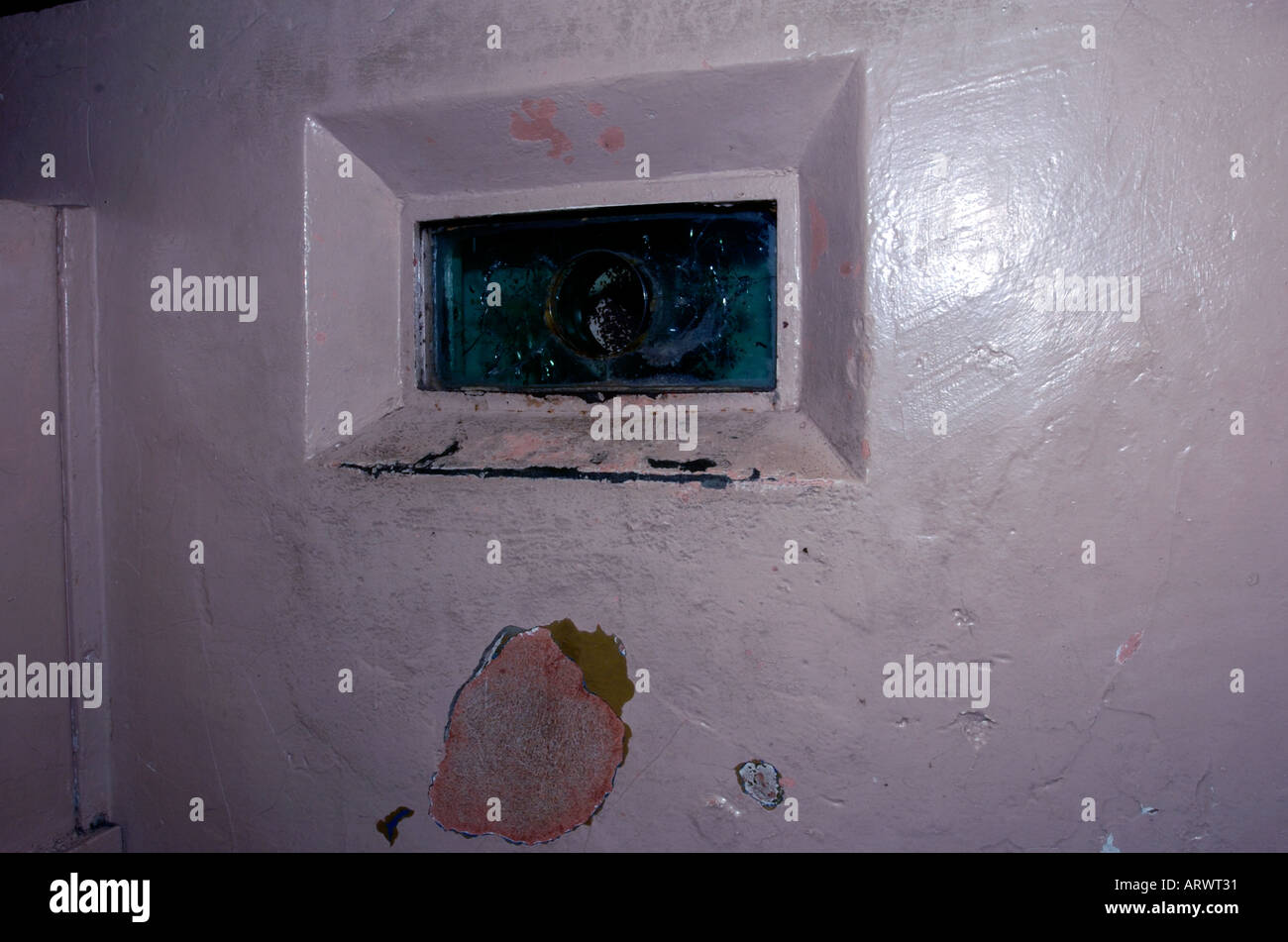 Narrow window, Alcatraz Penitentiary, Alcatraz Island, San Francisco ...