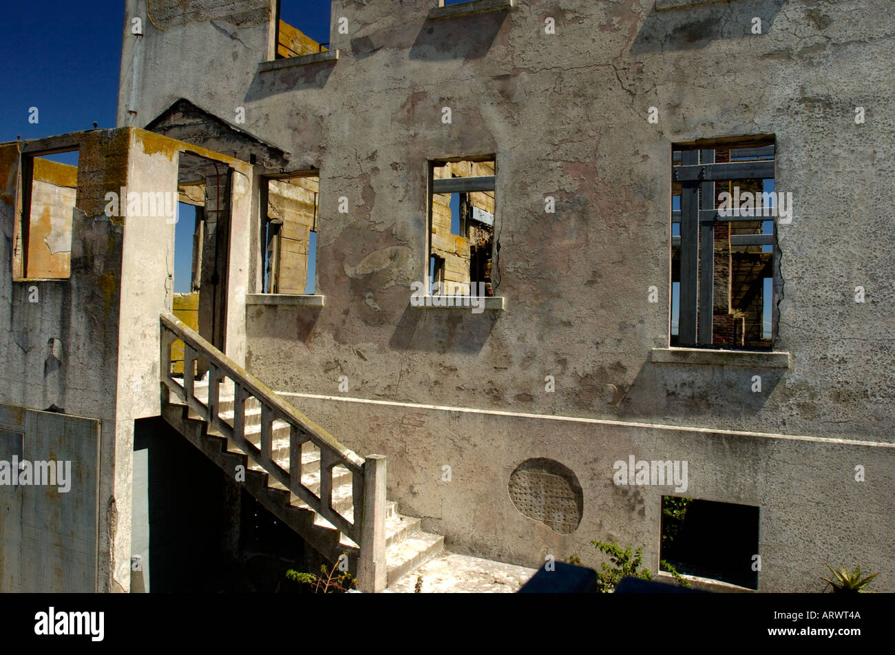 Remnants of warden's quarters on Alcatraz Island, San Francisco ...