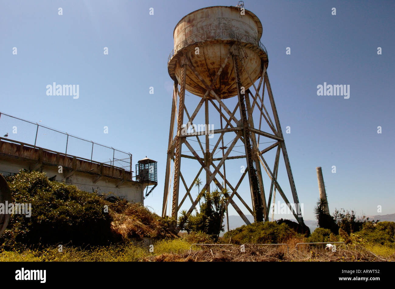 Water tower, Alcatraz Penitentiary, Alcatraz Island, San Francisco ...