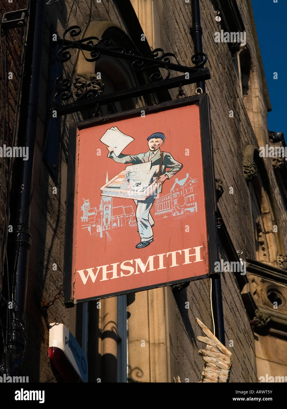 Unusual painted sign for a shop of the WH Smith newsagents chain in ...
