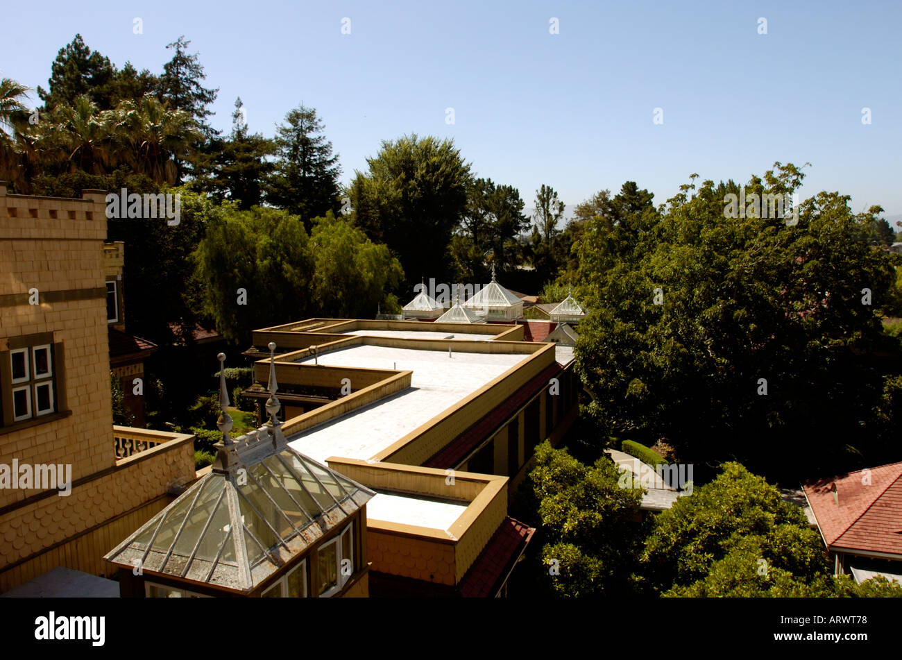 Rooftop view from Winchester mansion San Jose California USA Stock ...