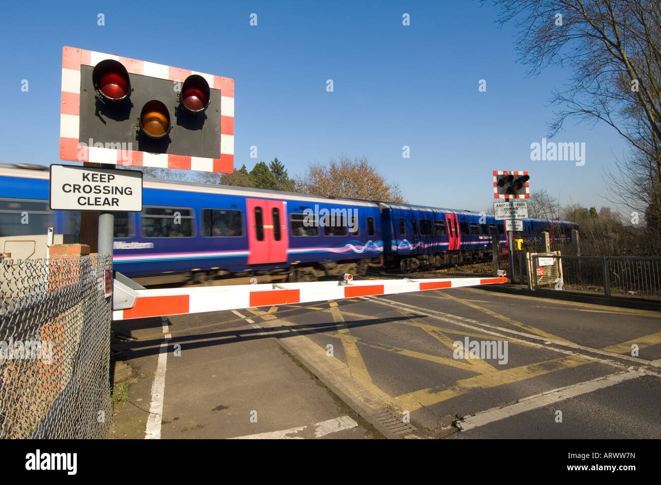 Unmanned railway level crossing hi-res stock photography and images - Alamy