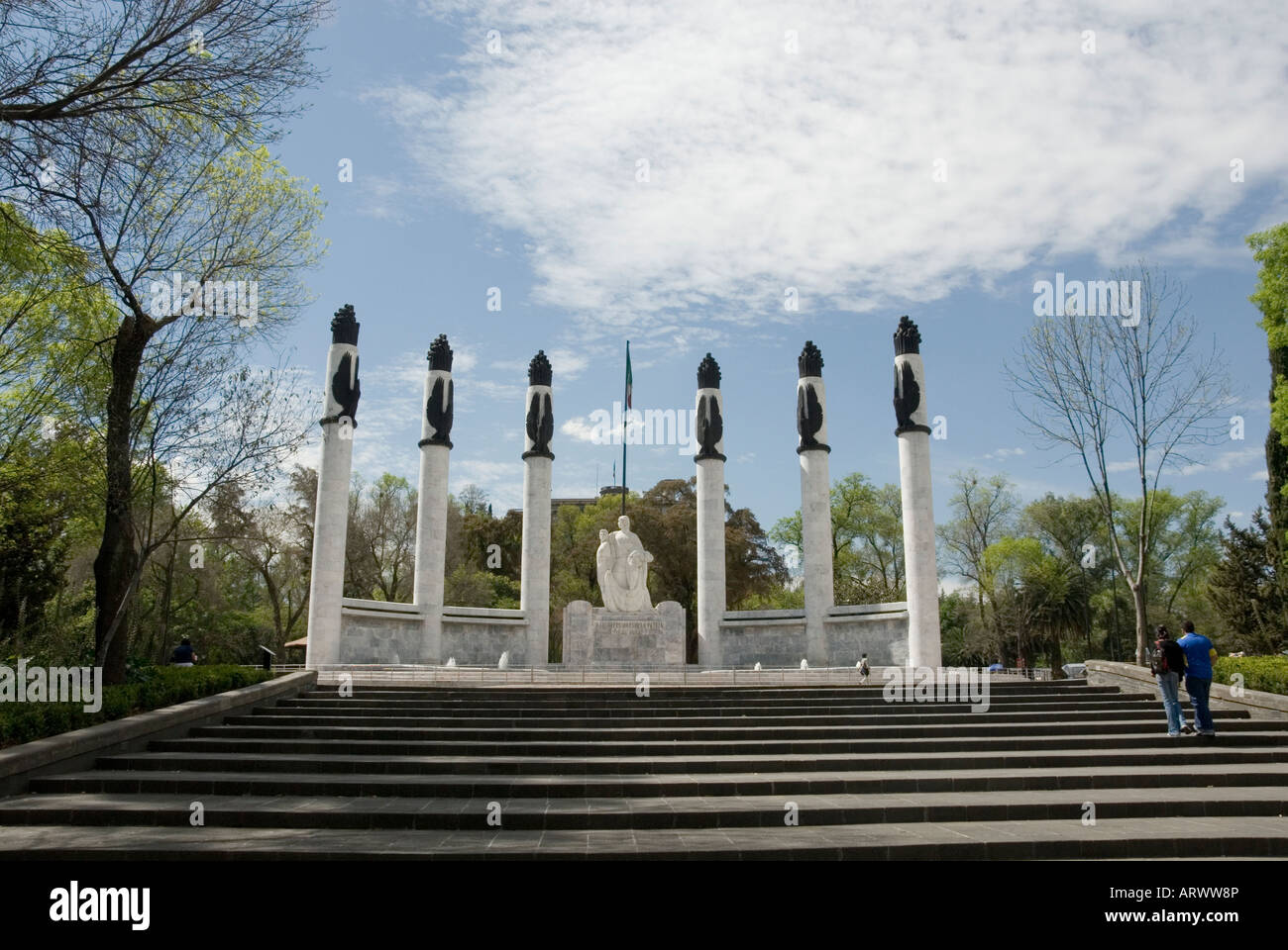 Six White Pillars of the Chapultepec Park Monument to the Child War ...