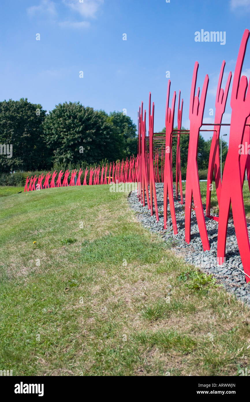 Red men on Chineham roundabout in Basingstoke Hampshire Stock Photo - Alamy