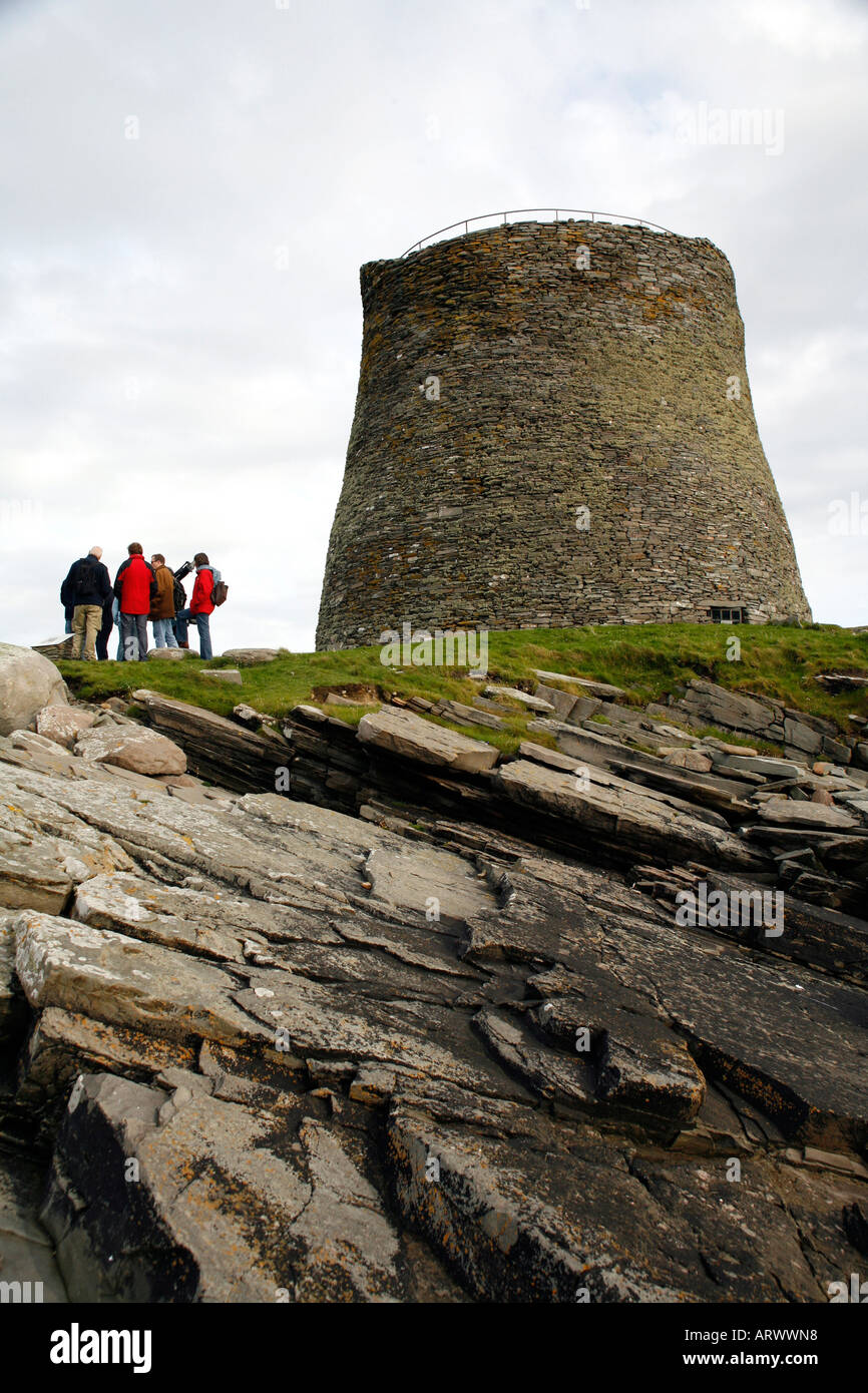 Mousa Broch on island of Mousa, Shetland Islands, Scotland Stock Photo ...
