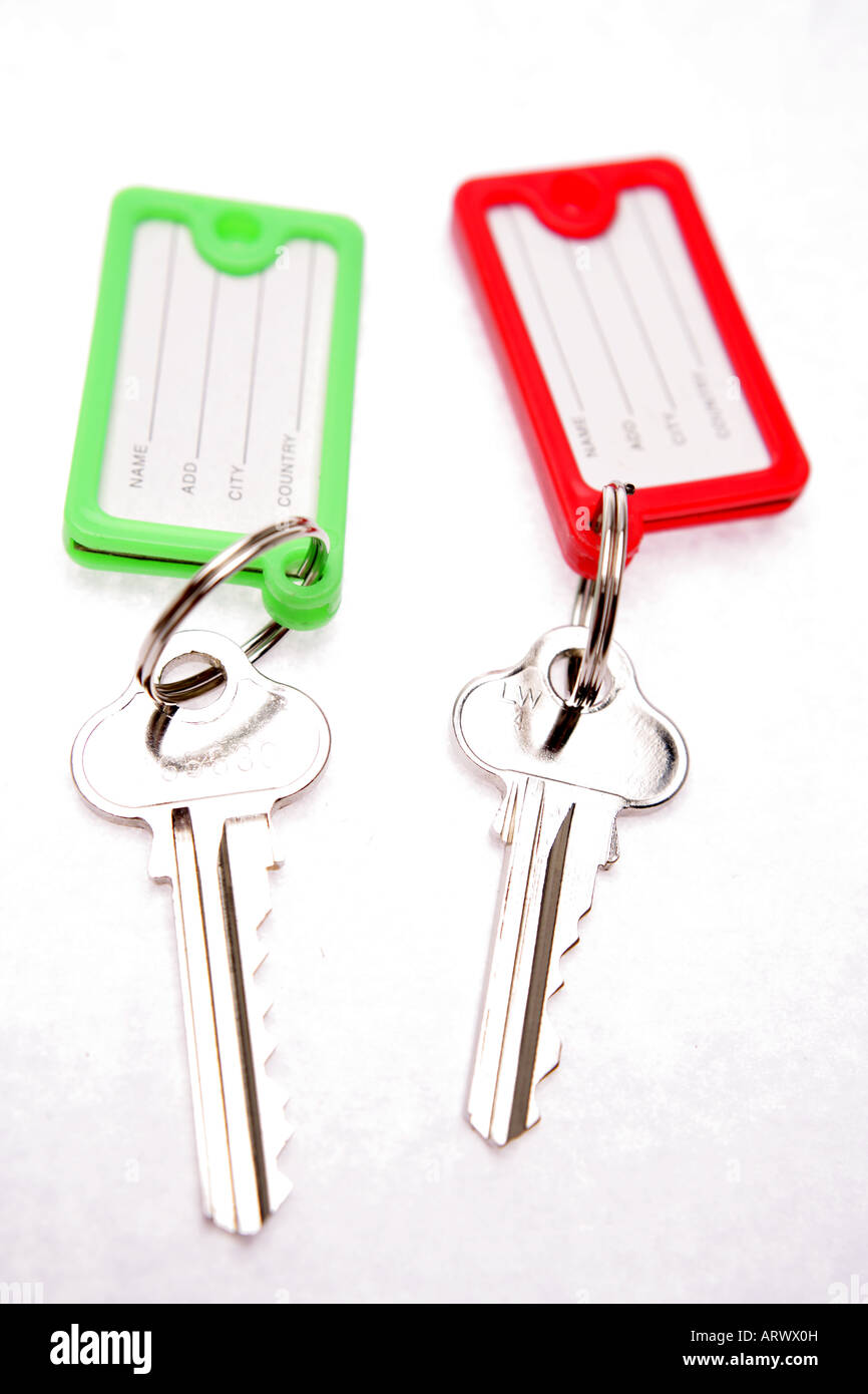 Keys and tags Stock Photo - Alamy