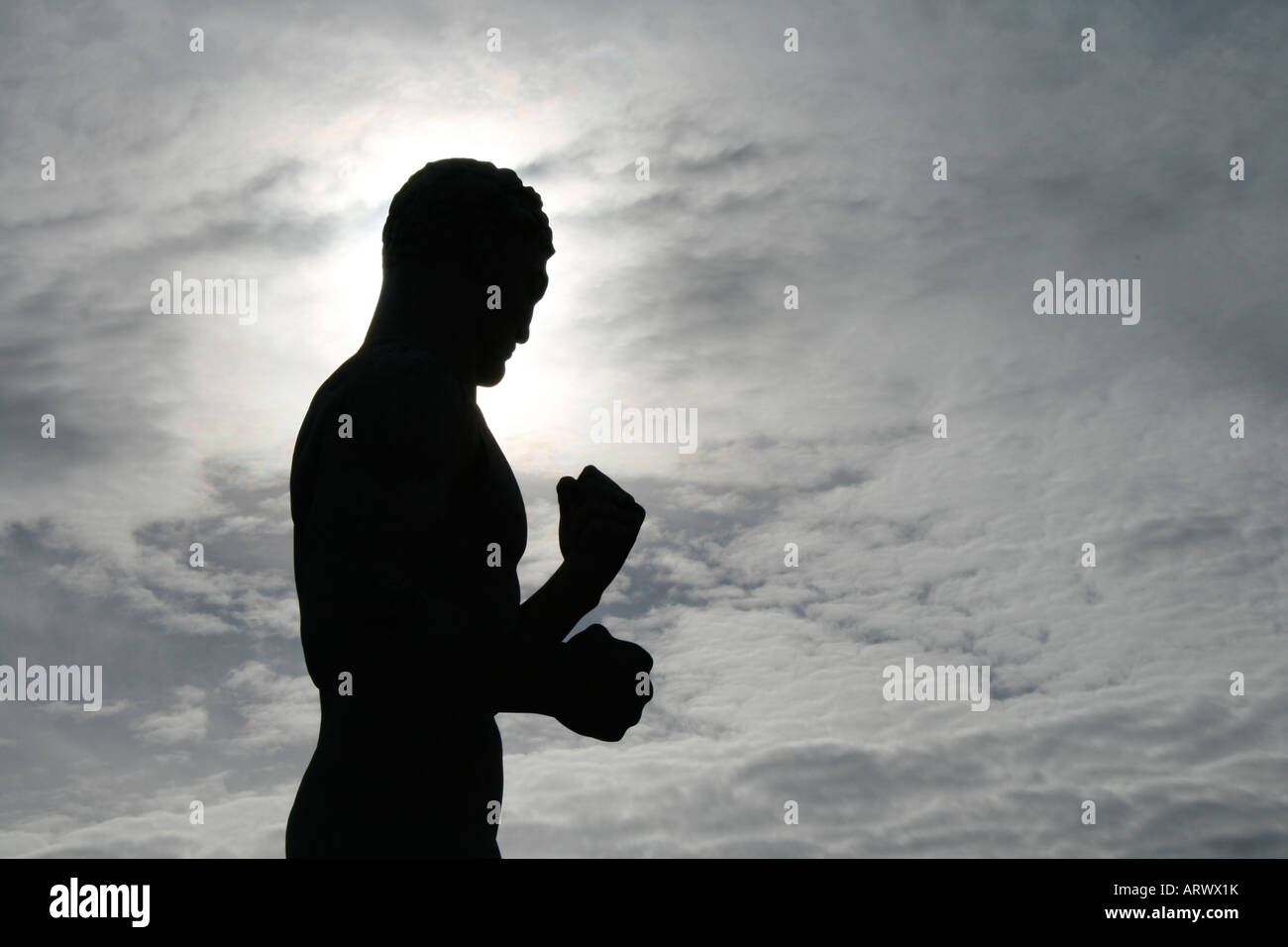 detail of male boxer s statue at stadio dei marmi rome italy Stock ...