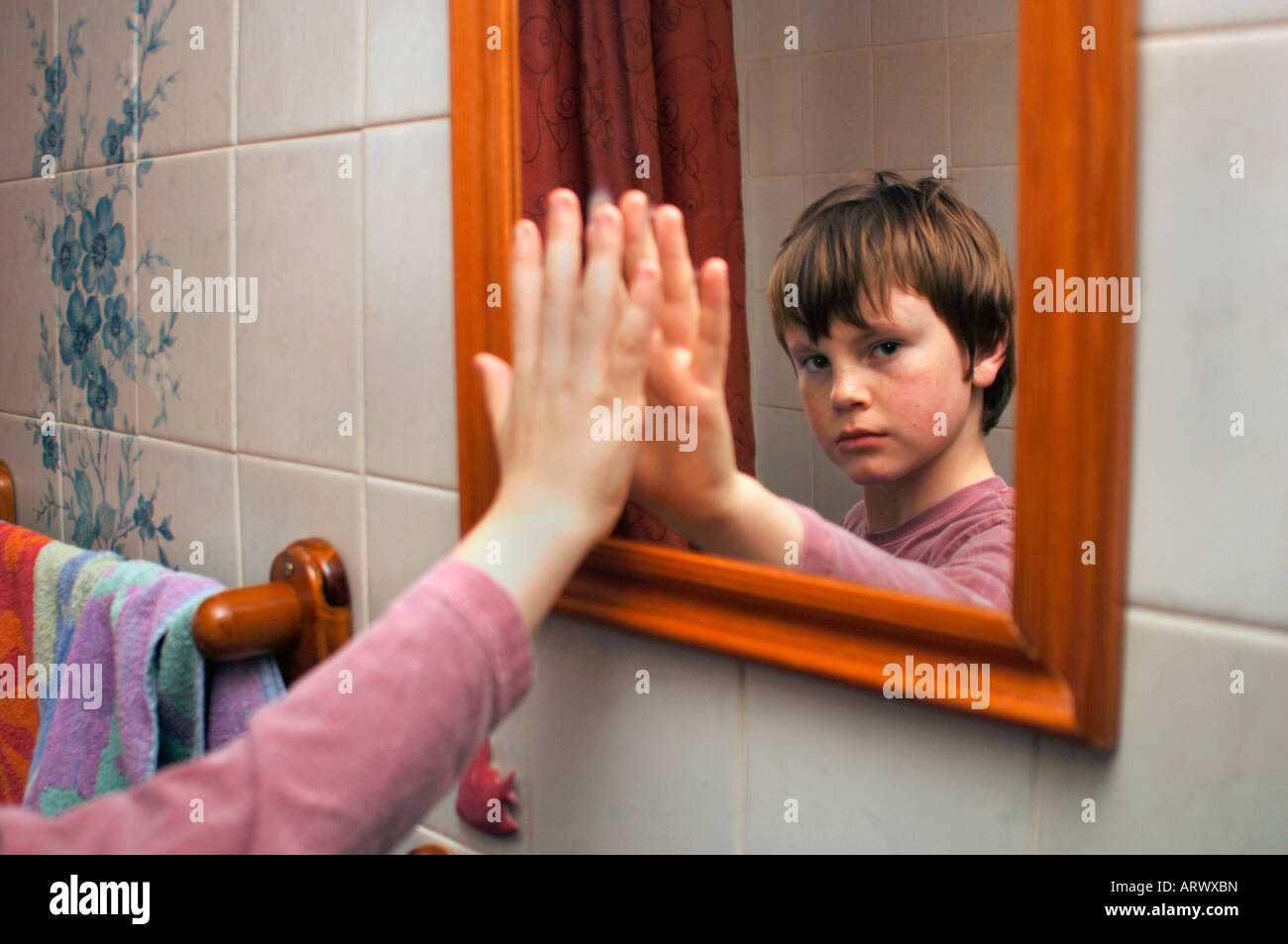 Hand Touching Mirror Stock Photos & Hand Touching Mirror Stock Images ...