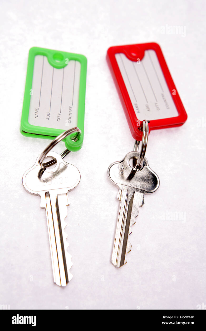 Keys and tags Stock Photo - Alamy